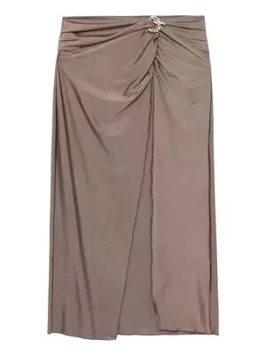 Simkhai Simkhai Kora Satin Wrap Midi Skirt Brown