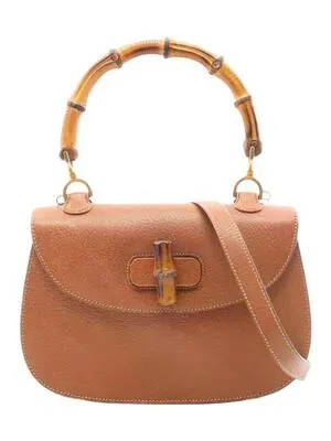 Gucci 2010s Bamboo Leather Tote Bag - Brown