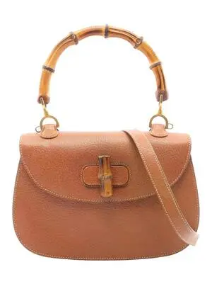 Gucci Gucci 2010s Bamboo Leather Tote Bag Brown