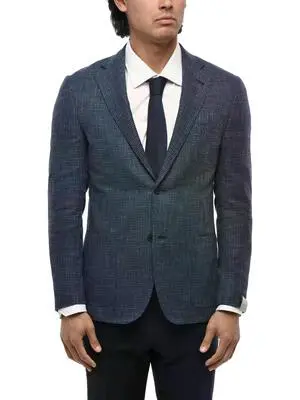 Corneliani Houndstooth Single-breasted Blazer - Blue
