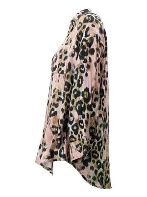 R13 Leopard-print Classic Collar Long-sleeve Shirt - Neutrals