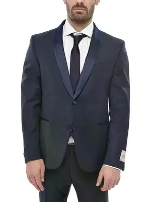 Corneliani Satin-lapel Three-piece Suit - Blue