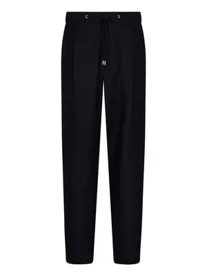 Giorgio Armani Pantalone In Drap Di Cashmere Stretch - Blue