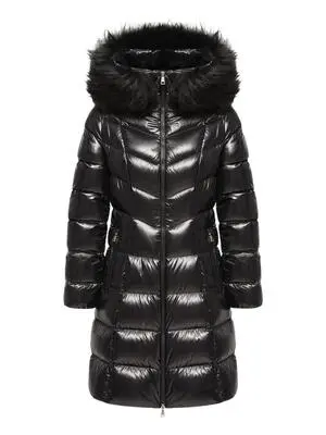 Moncler Fulmarusse Hooded Down Jacket With Faux Fur Trim - Black