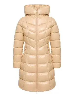Moncler Marusse Hooded Mid-length Down Jacket - Beige