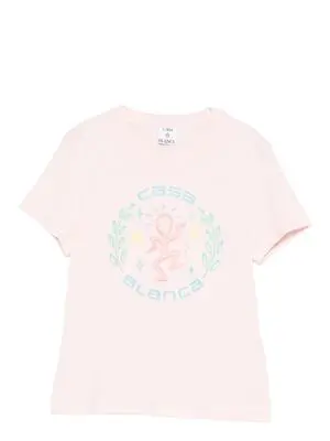 Casablanca Short-sleeve Crew Neck T-shirt With Graphic Print - Rosa