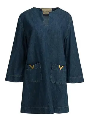 Valentino Garavani VALENTINO GARAVANI Cotton Kaftan Top With Kimono Sleeves And Pockets Blu
