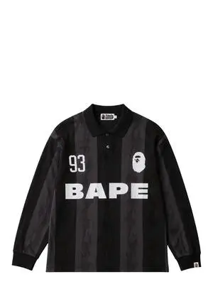 A BATHING APE Classic Polo Shirt With Bold Logo - Black