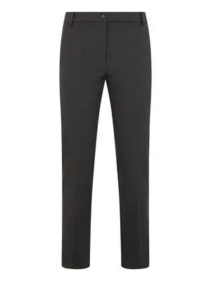 Pinko Slim Fit Trousers With Elastic Waist And Slight Flare - Grey