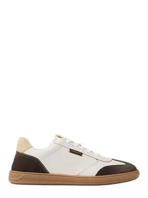 Versace Greek Motif Low-top Leather Lace-up Sneakers - Bianco