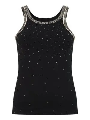 Pinko Rhinestone Embellished Sleeveless Top - Black