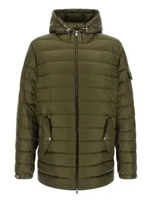Moncler Quilted Down Jacket With Adjustable Hood - Verde
