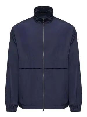 MONCLER MONCLER High Collar Zip-Up Nylon Jacket With Patch Logo