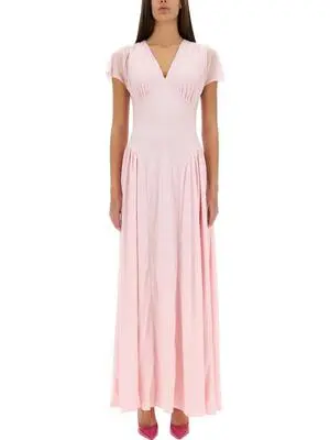 ROTATE BY BIRGER CHRISTENSEN Maxi Dress With Drape - Pink