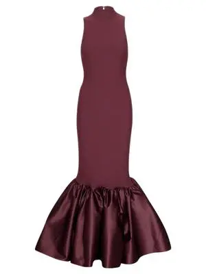 ROTATE BY BIRGER CHRISTENSEN Sleeveless High-neck Mini Dress With Flared Hem - Rosso