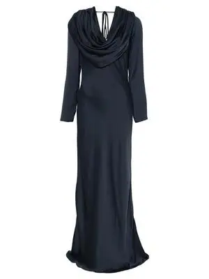 ROTATE BY BIRGER CHRISTENSEN Cowl Neck Long Sleeve Maxi Dress - Blu