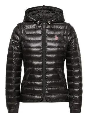 Moncler Down-filled Coat With Detachable Sleeves And Hood - Nero