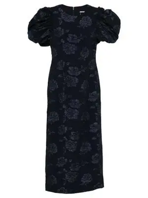 ROTATE BY BIRGER CHRISTENSEN Puff Sleeve Floral Maxi Dress - Blu