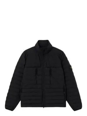 Stone Island Quilted Jacket With Stand Collar - Nero