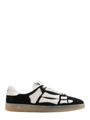 Amiri Skeleton Leather Appliqué Suede Sneakers - Nero