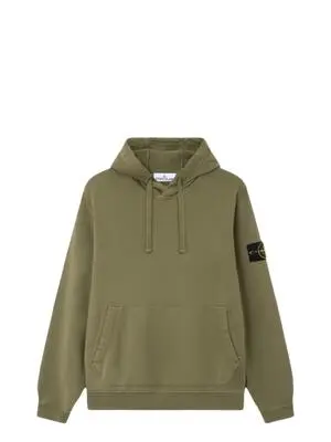 Stone Island Drawstring Hood Sweatshirt With Pouch Pocket - Verde