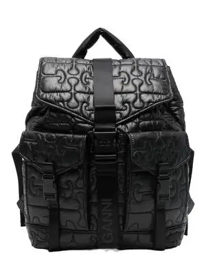 GANNI Quilted Mini Backpack - Nero