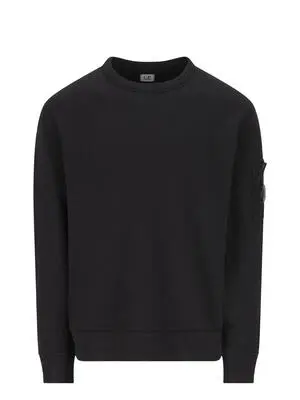 C.P. COMPANY Crewneck Sweatshirt With Magnifying Pocket - Nero