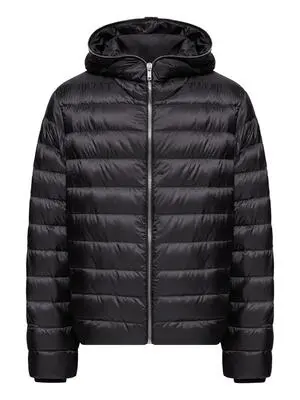 Moncler Black Zip Up Hooded Jacket - Nero