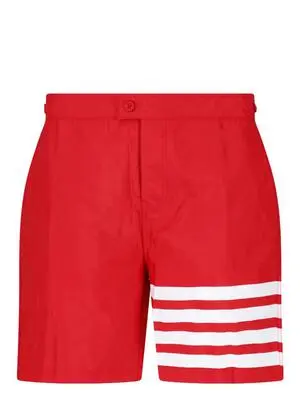 Thom Browne Striped Polyamide Shorts - Red