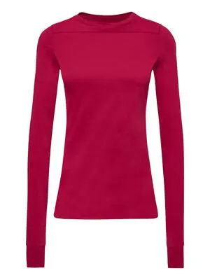 Moncler Moncler X Rick Owens Long-Sleeve Slim-Fit Crewneck With Embroidered Logo Patch Rosso