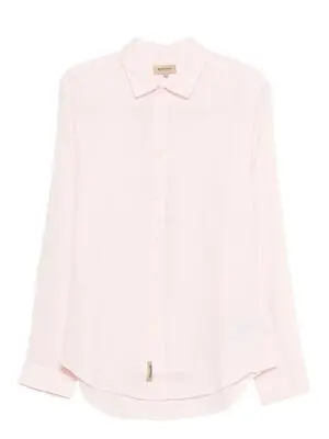 Woolrich Linen Long-sleeve Button-front Shirt - Rosa