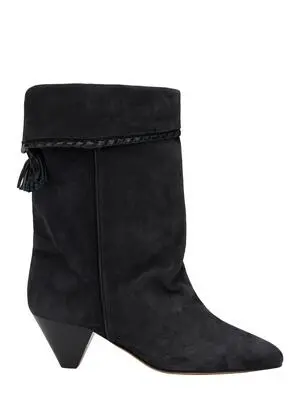 Isabel Marant Étoile Cone-heel Ankle Boots With Rolled Finish - Black