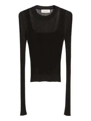 Sportmax Ribbed Knit Trompe-l'œil Tank Top - Nero