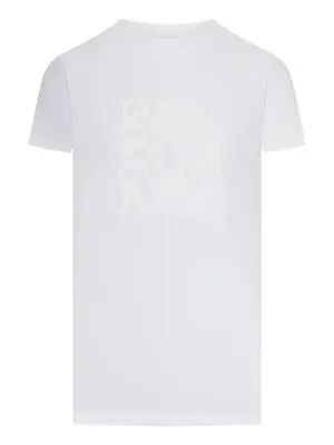 Max Mara MAX MARA Rib-Knit Crew Neck Cotton T-Shirt Bianco
