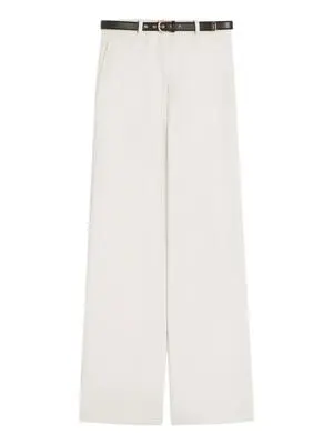 MAX MARA MAX MARA STUDIO Cady Wide-Leg Trousers With Nappa Leather Belt