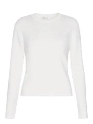 Max Mara Max Mara Pure Wool Interlock Crewneck Sweater Bianco