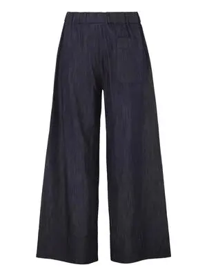 MAX MARA Max Mara Garment-Washed Cotton Denim Wide-Leg Trousers