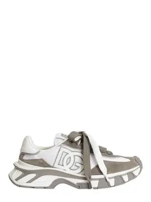 Dolce & Gabbana Nylon & Calfskin Dg Patch Sneakers - Bianco