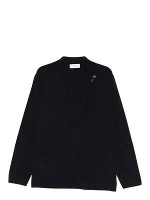 LARDINI Notched Lapel Cotton Shirt Jacket - Blu