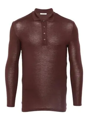 ENTIRE STUDIOS Classic Polo Collar Polo Shirt With Front Half Button Placket - Marrone
