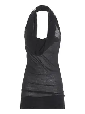 Rick Owens Sleeveless Halterneck Draped Cowl Neck Top - Nero