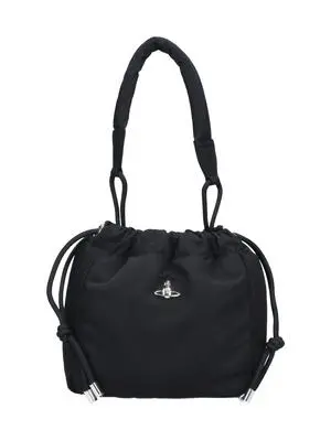 VIVIENNE WESTWOOD Two-tone Polyester Shoulder Bag - Black