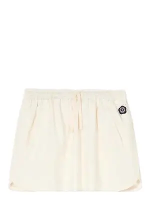 Kenzo Mini Skirt With Tie Waist And Pockets - Bianco