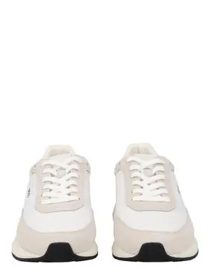 BOSS Low-top Leather Sneakers With Lace-up Front - White