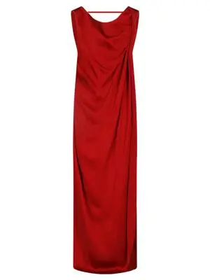 MAISON MARGIELA Sleeveless Draped Maxi Dress - Red