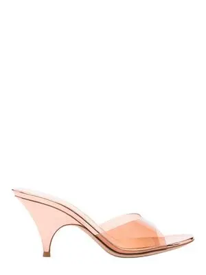 GIANVITO ROSSI GIANVITO ROSSI Metallic-Effect Leather And Transparent Plexiglas Sandals Rosa