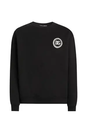 Dolce & Gabbana Logo Patch Crewneck Sweatshirt - Nero