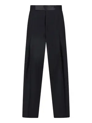 Giorgio Armani S 100% Virgin Wool Trousers - Black