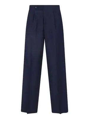 Giorgio Armani S 100% Virgin Wool Trousers - Blue