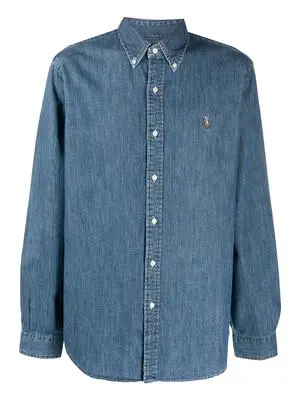 Polo Ralph Lauren Polo Button-down Point Collar Oxford Shirt With Embroidered Pony - Blu